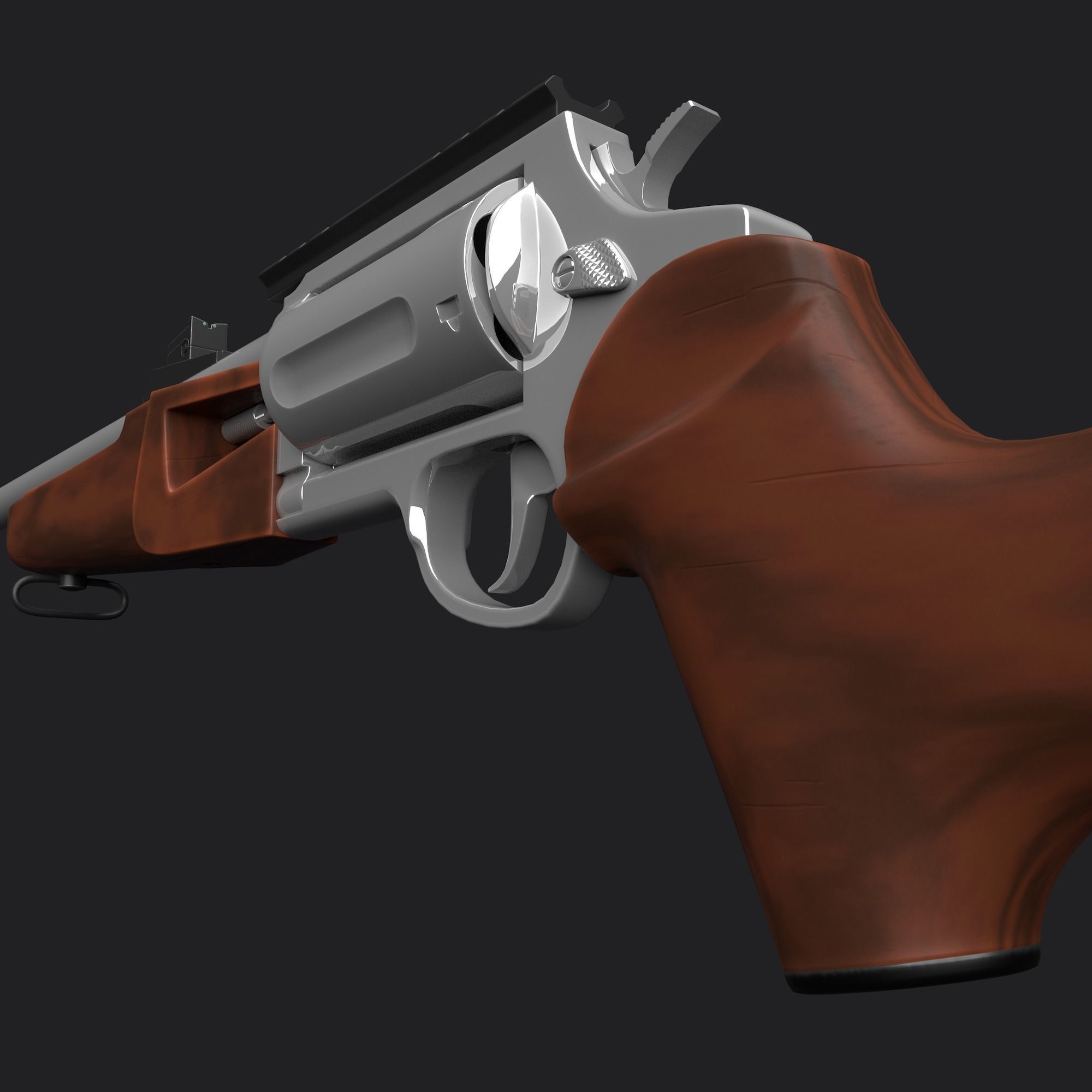 Carbine revolver 3D model | CGTrader