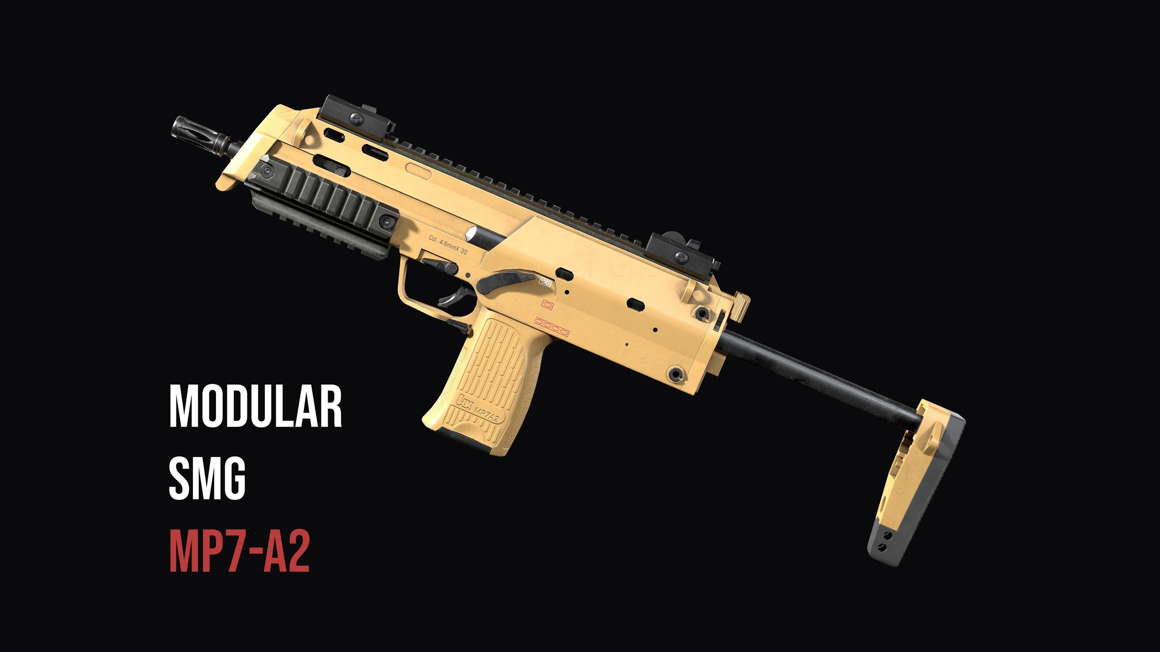 3D model Modular SMG HK MP7A2 VR / AR / low-poly | CGTrader