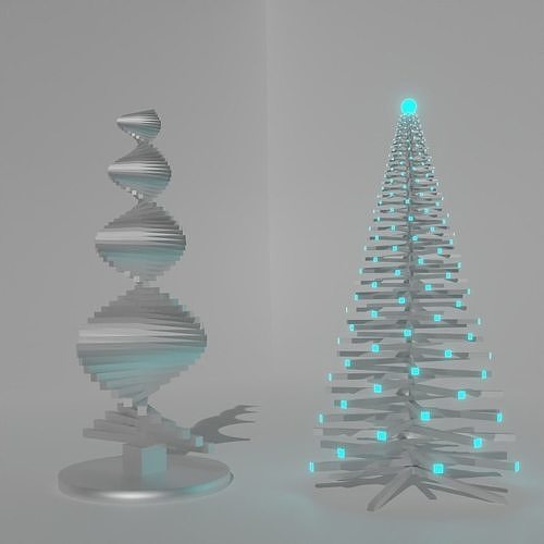 Modern Christmas Trees Bundle free VR / AR / low-poly 3D model | CGTrader