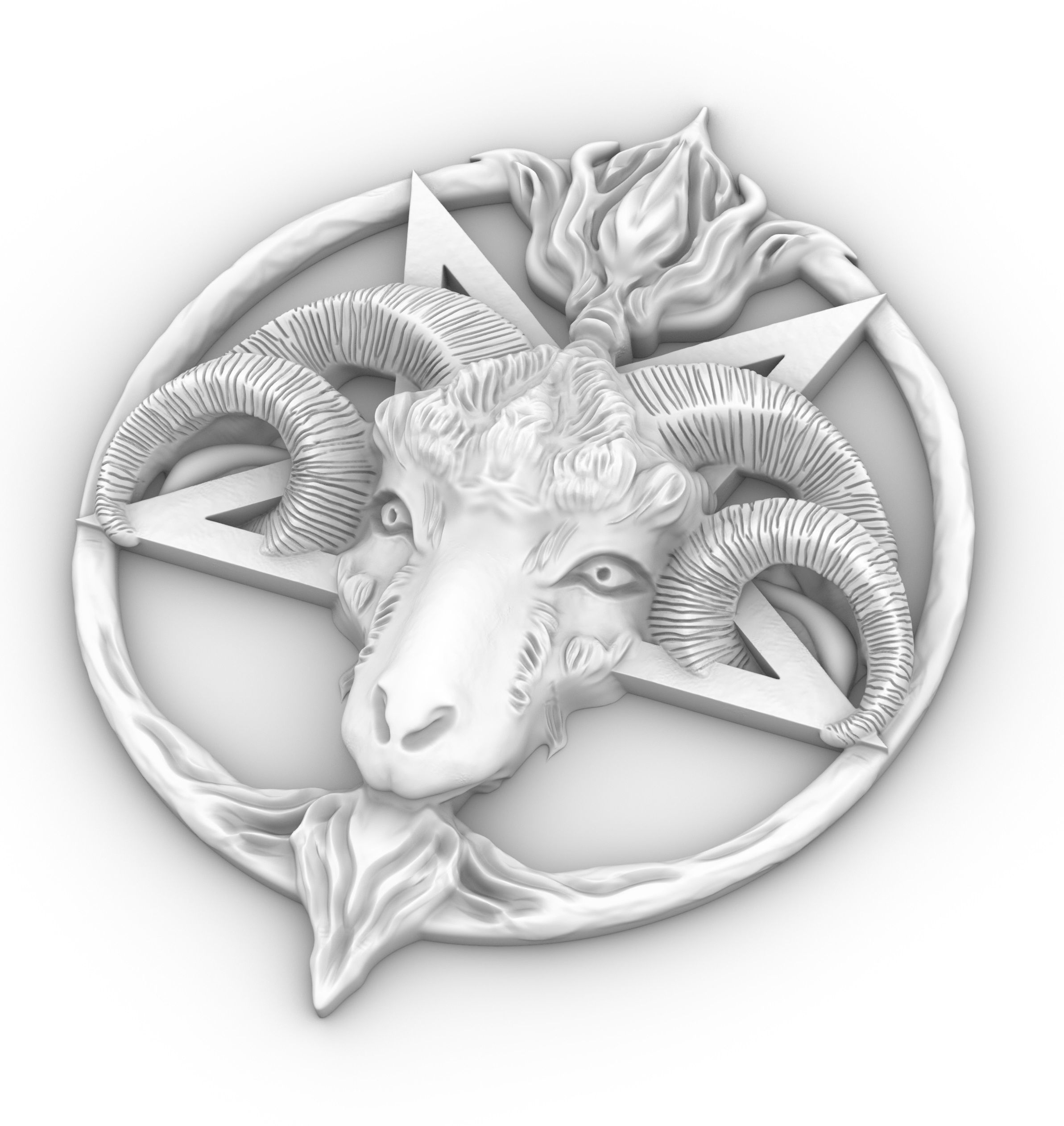 PENTAGRAM WITH RAM HEAD 3D model 3D printable | CGTrader