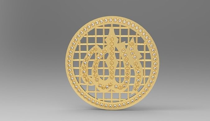 allah pendant necklace god islamic 3D model 3D printable | CGTrader