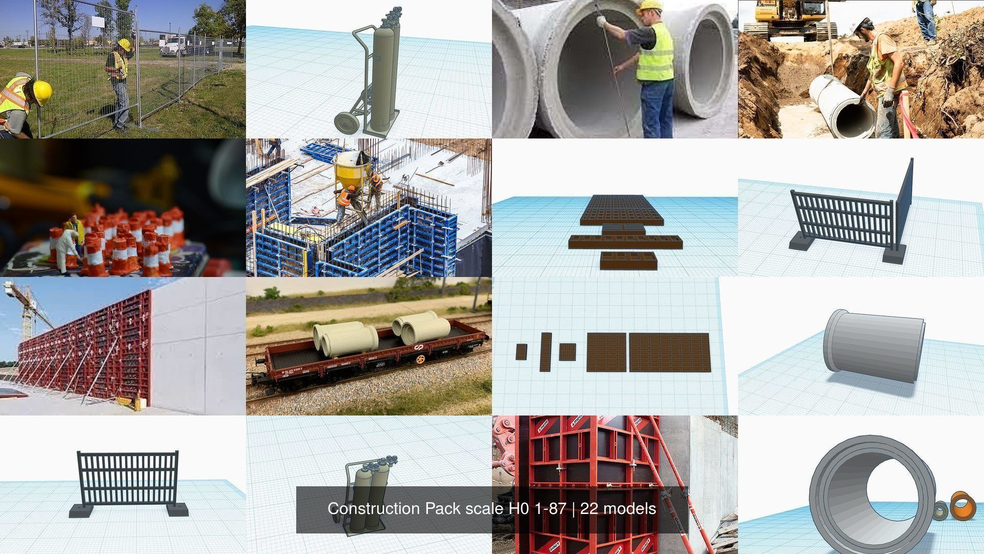 Construction Pack scale H0 1-87 3D Model Collection | CGTrader