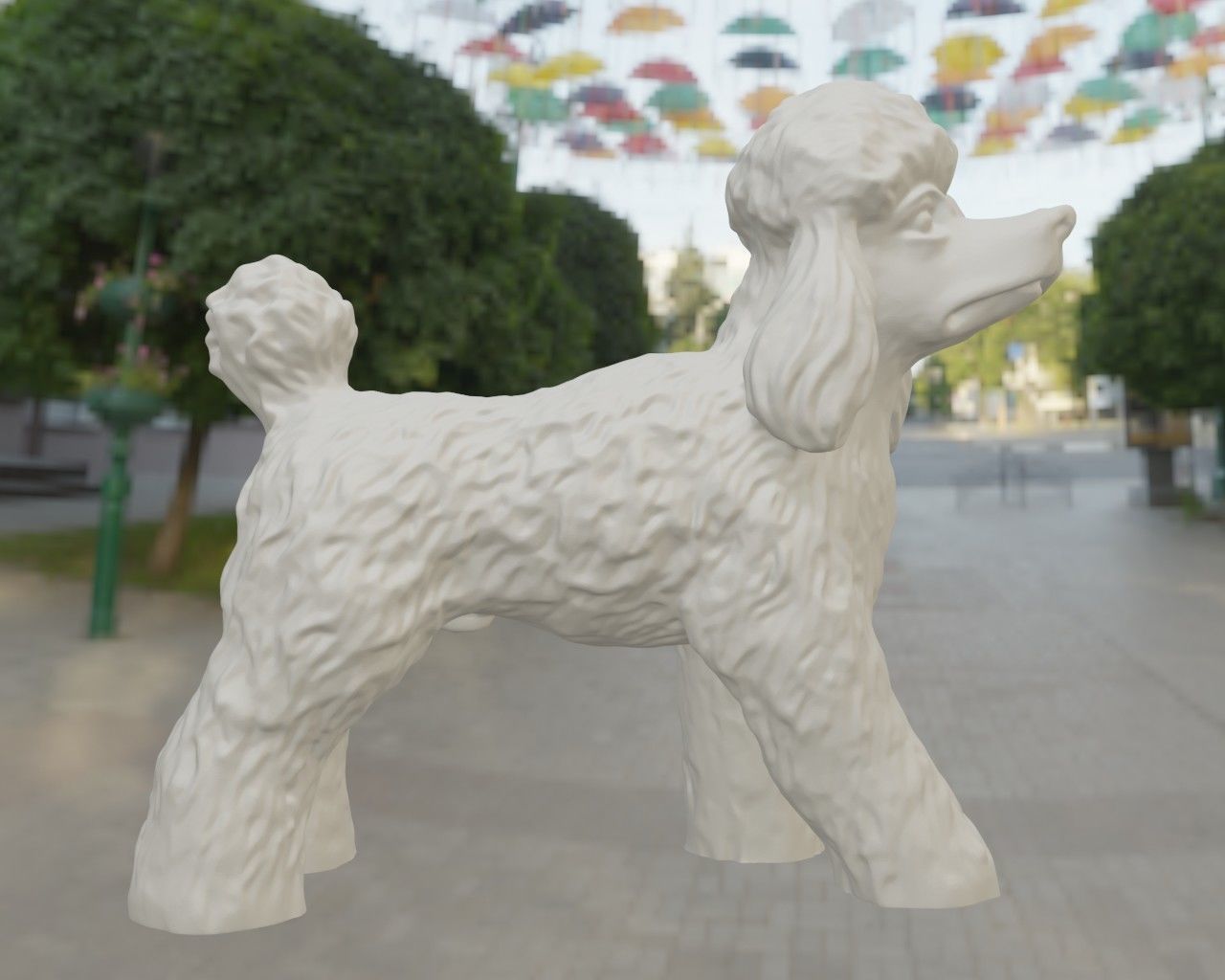 Poodle standard 3D model 3D printable | CGTrader
