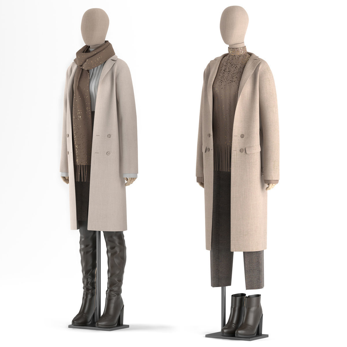Fashion mannequin set 3D model | CGTrader