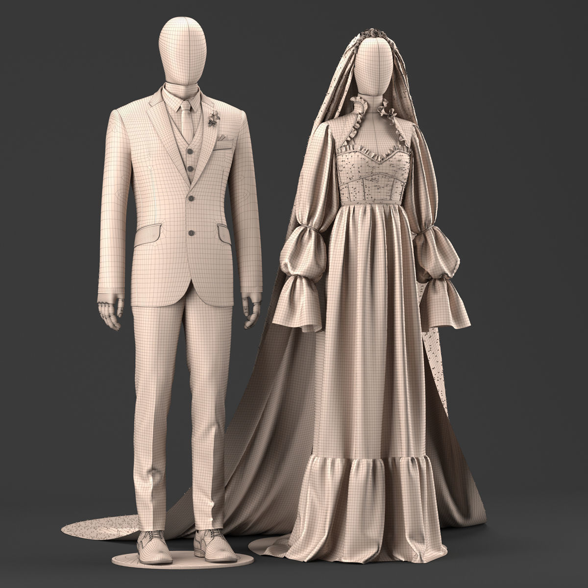 Wedding outfit 3D model | CGTrader