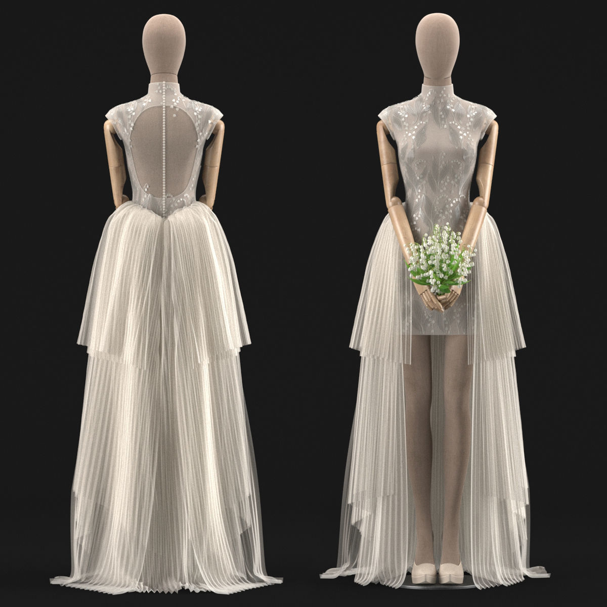 Wedding dress 02 3D model | CGTrader