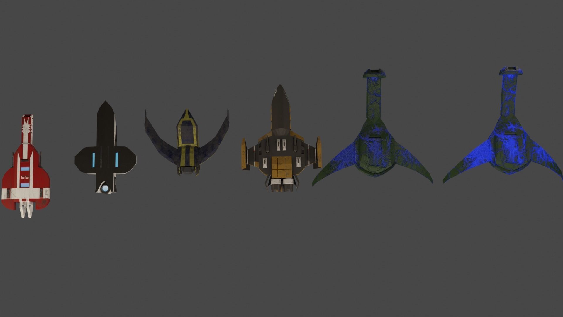 3D model Low Poly Fighter Space Ship VR / AR / low-poly | CGTrader