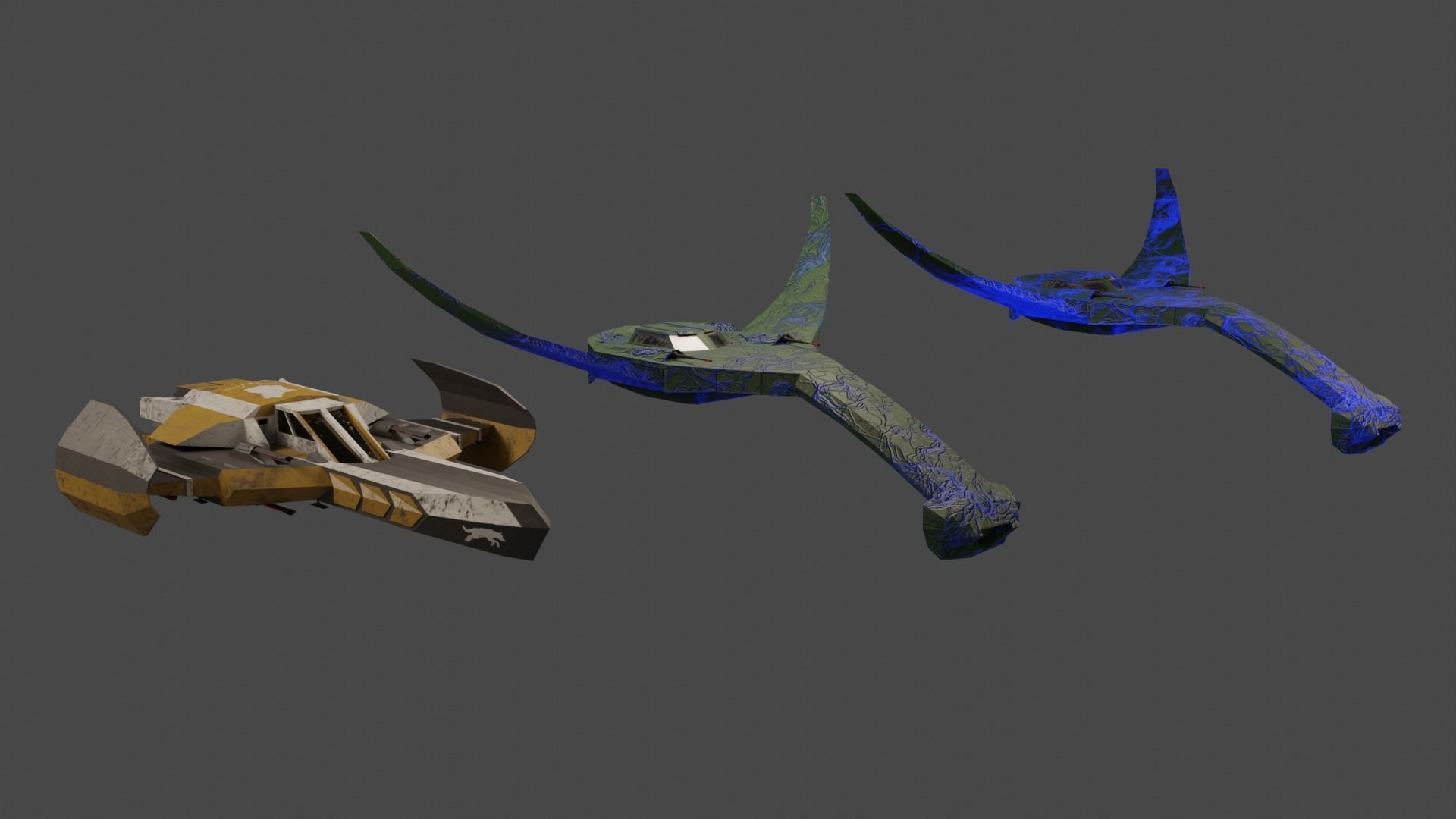 3D model Low Poly Fighter Space Ship VR / AR / low-poly | CGTrader