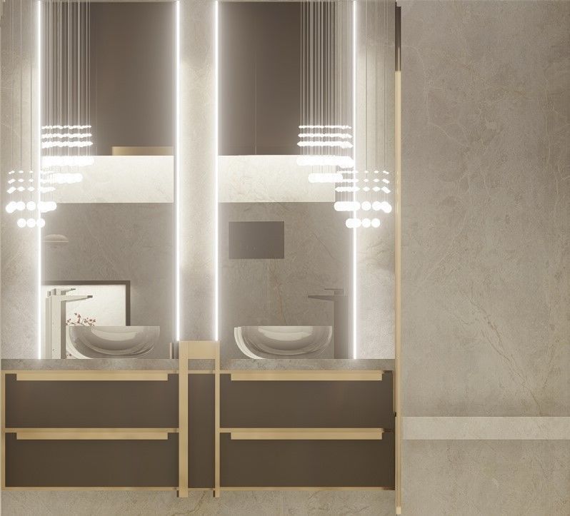 Modern Double Sink Vanity Unit A01 3D model | CGTrader