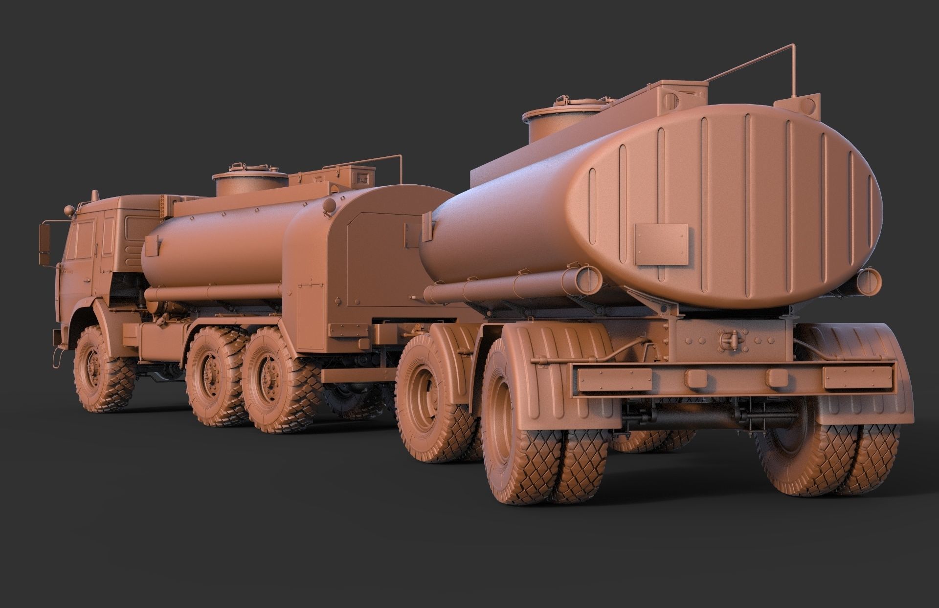 Kamaz ATZ 12 Tanker Fuel trailer 3D model | CGTrader