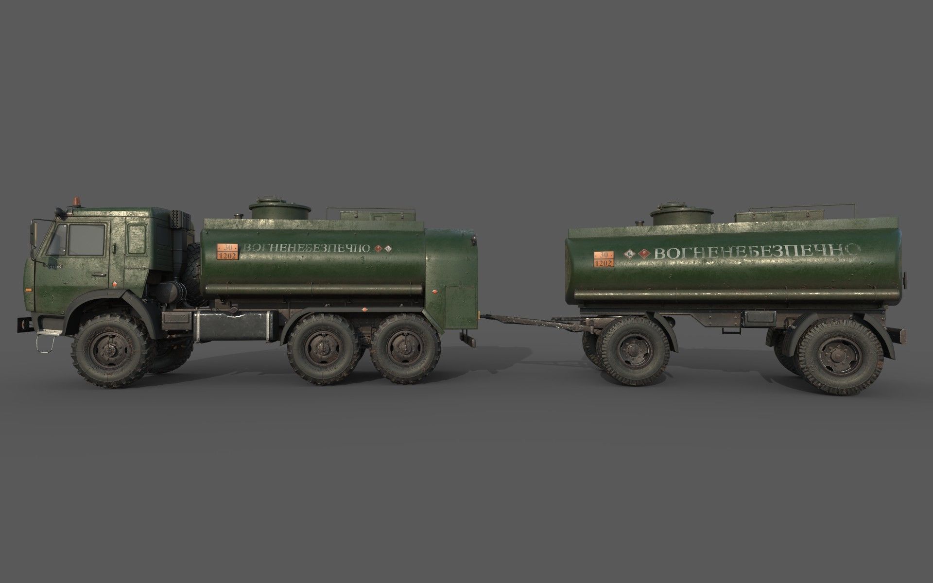 Kamaz ATZ 12 Tanker Fuel trailer 3D model | CGTrader