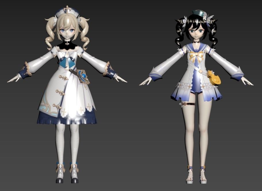 3D model All Genshin Impact Characters 63 Items 3DsMax Files VR / AR ...