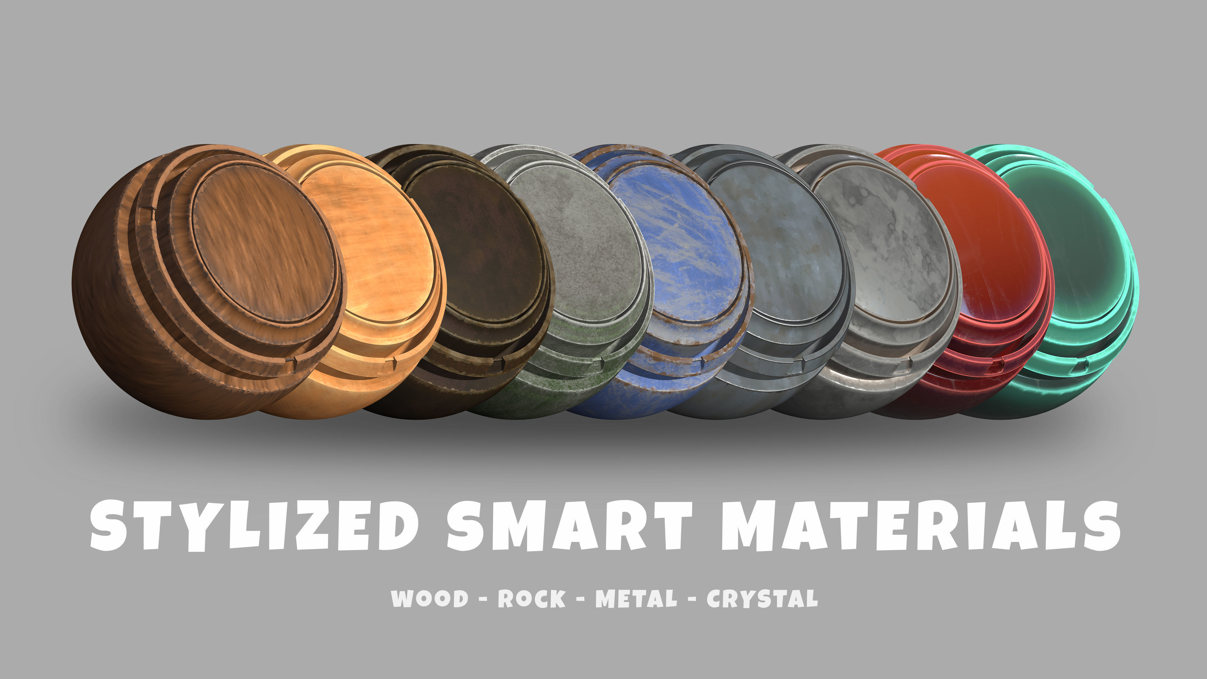 Texture Stylized smart material bundle for substance painter V1 VR / AR / low-poly | CGTrader