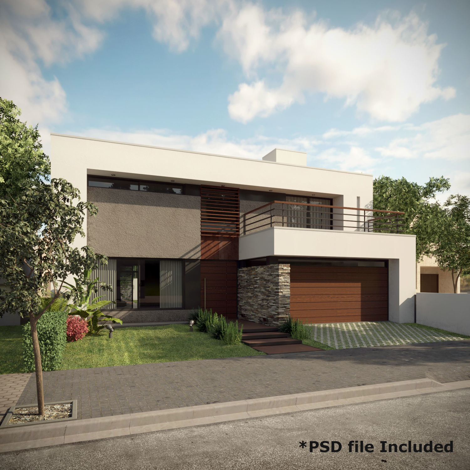 Modern House I Daytime 3D Scene 3D model | CGTrader