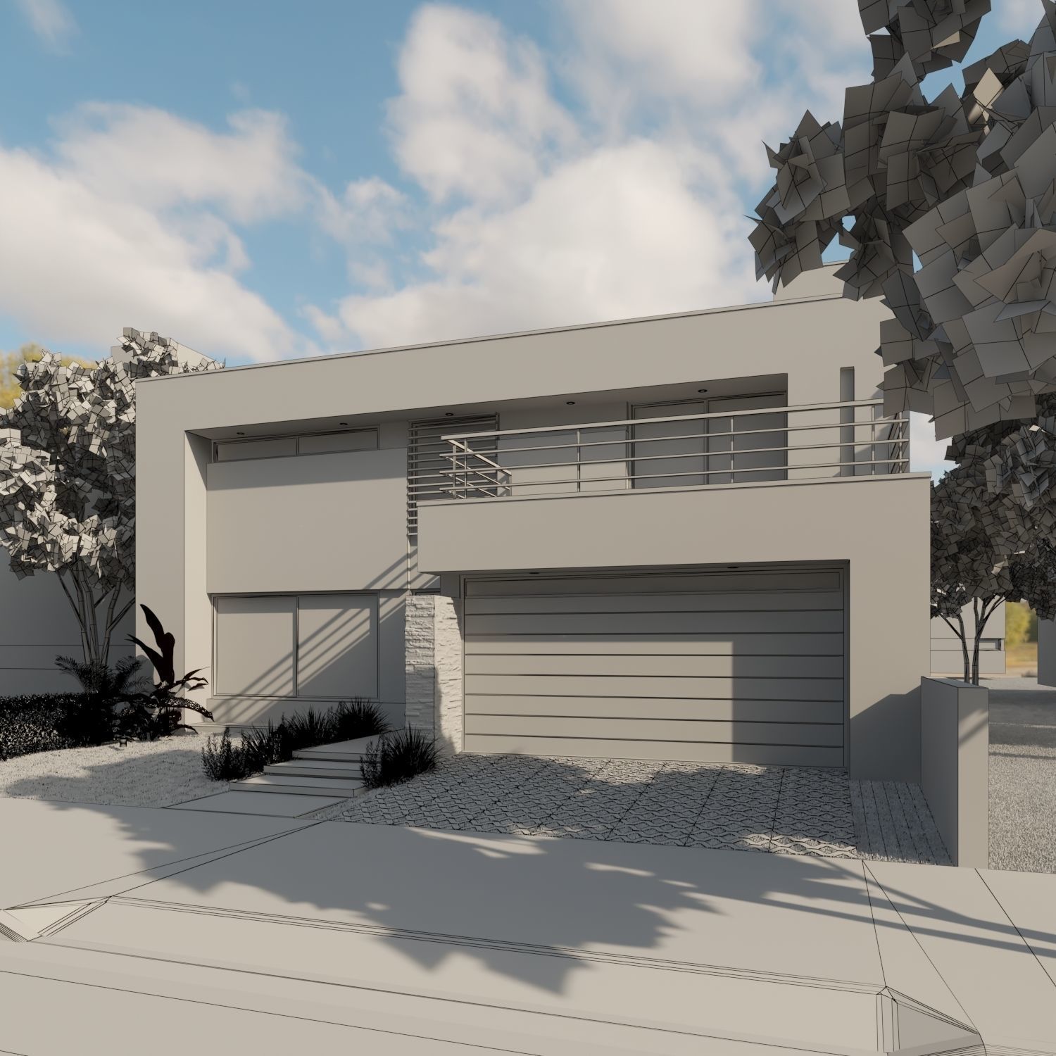 Modern House I Daytime 3D Scene 3D model | CGTrader
