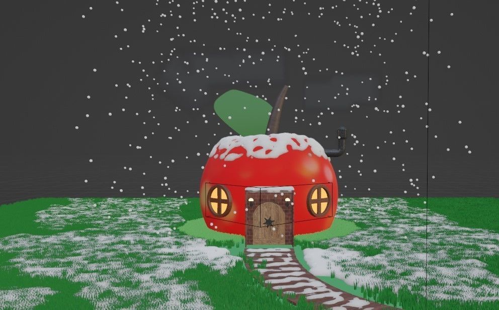 3D model APPLE HOUSE 3D CONCEPT ART VR / AR / low-poly | CGTrader