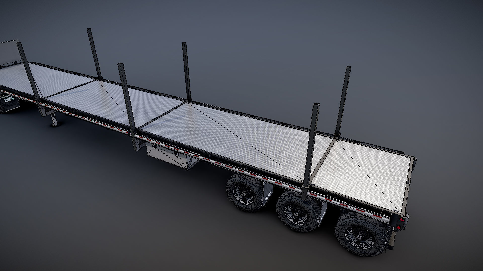 3D model Kenworth W900L flatbed trailer VR / AR / low-poly | CGTrader