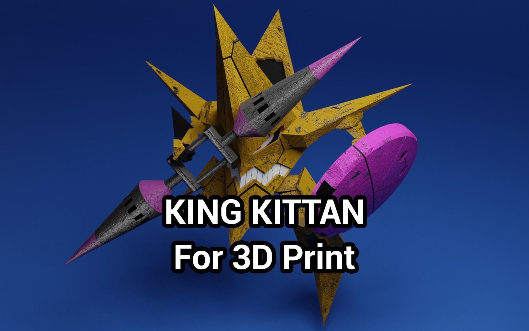 King Kittan Gurren Lagann 3D model 3D printable | CGTrader