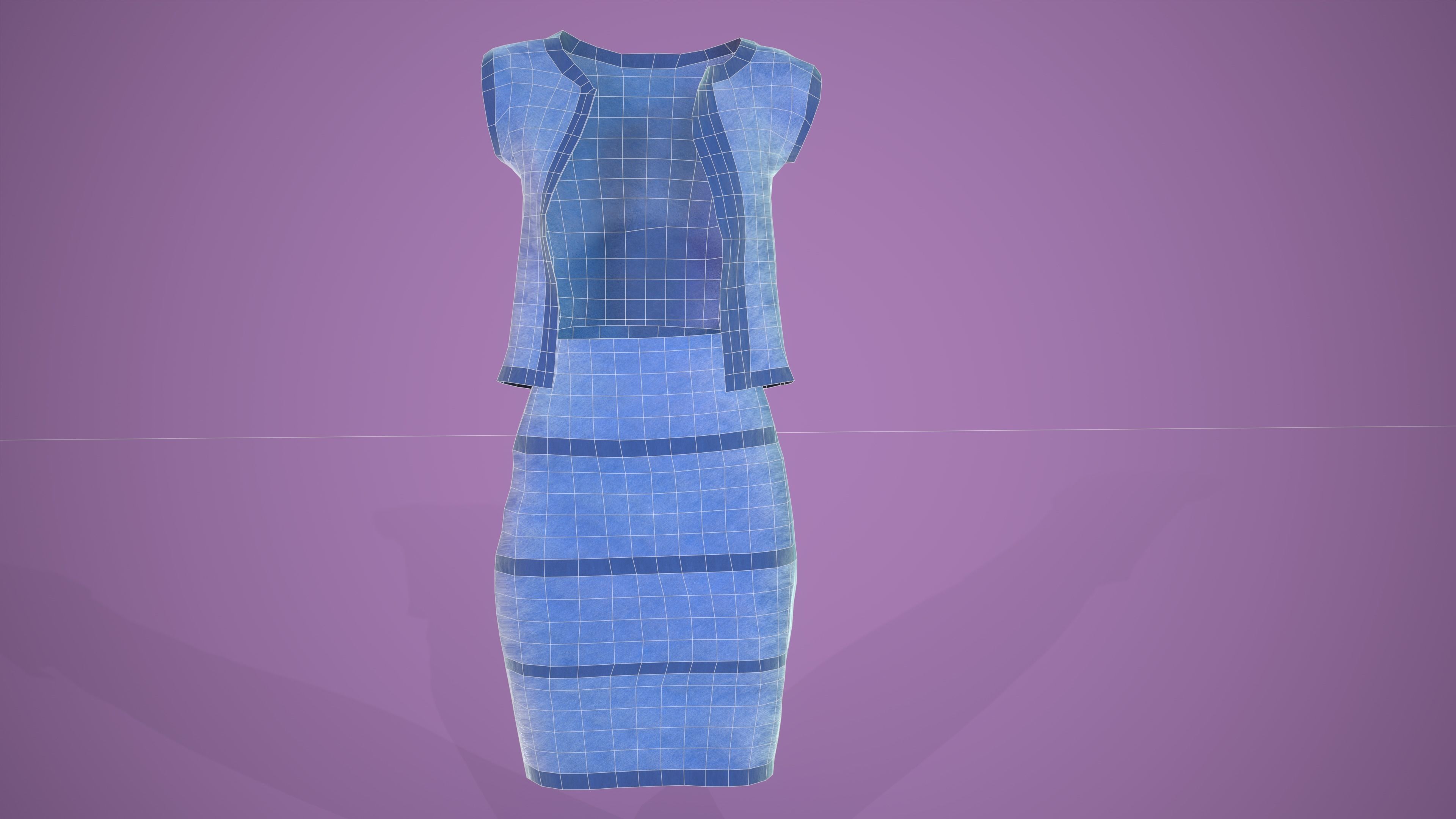 3D model DRESS AND SKIRT with ONLY QUAD retopology CLOTHING WEAR VR ...