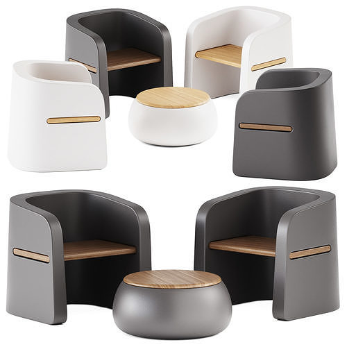 Talea Chair and Table T Ball by Plust 3D model | CGTrader