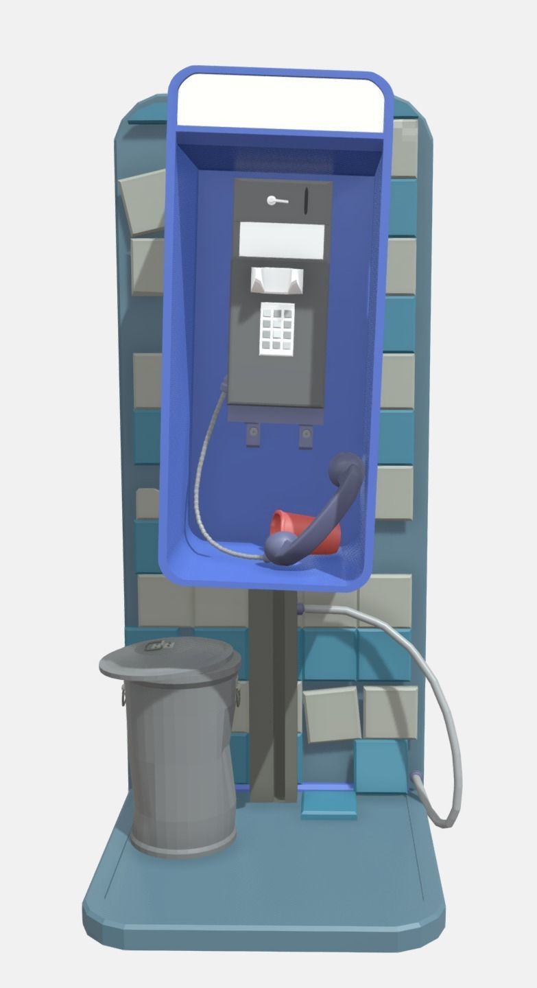 call-box in three types of destruction 3D model | CGTrader