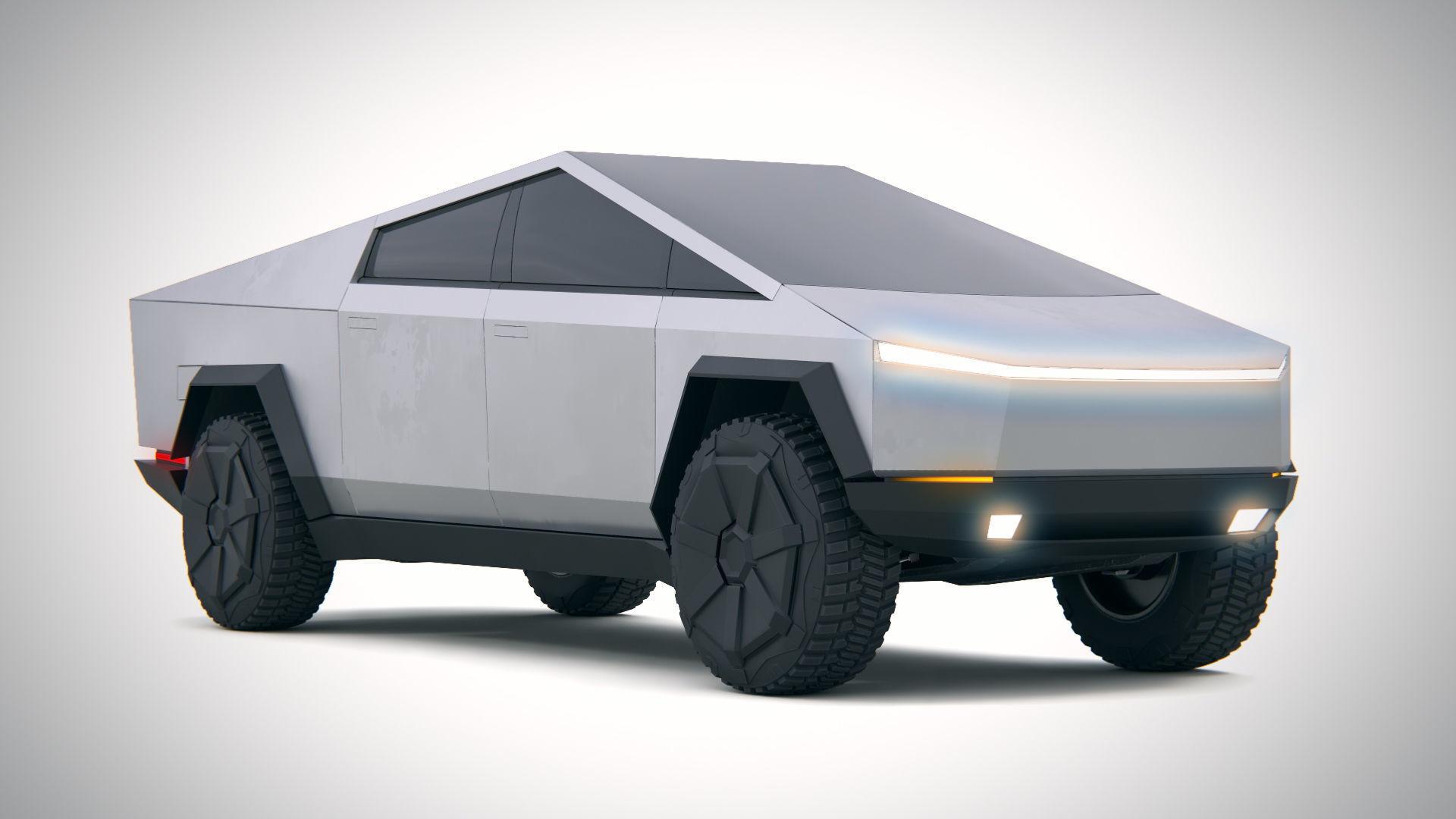 3D model Cybertruck PBR futuristic electric vehicle VR / AR / low-poly ...