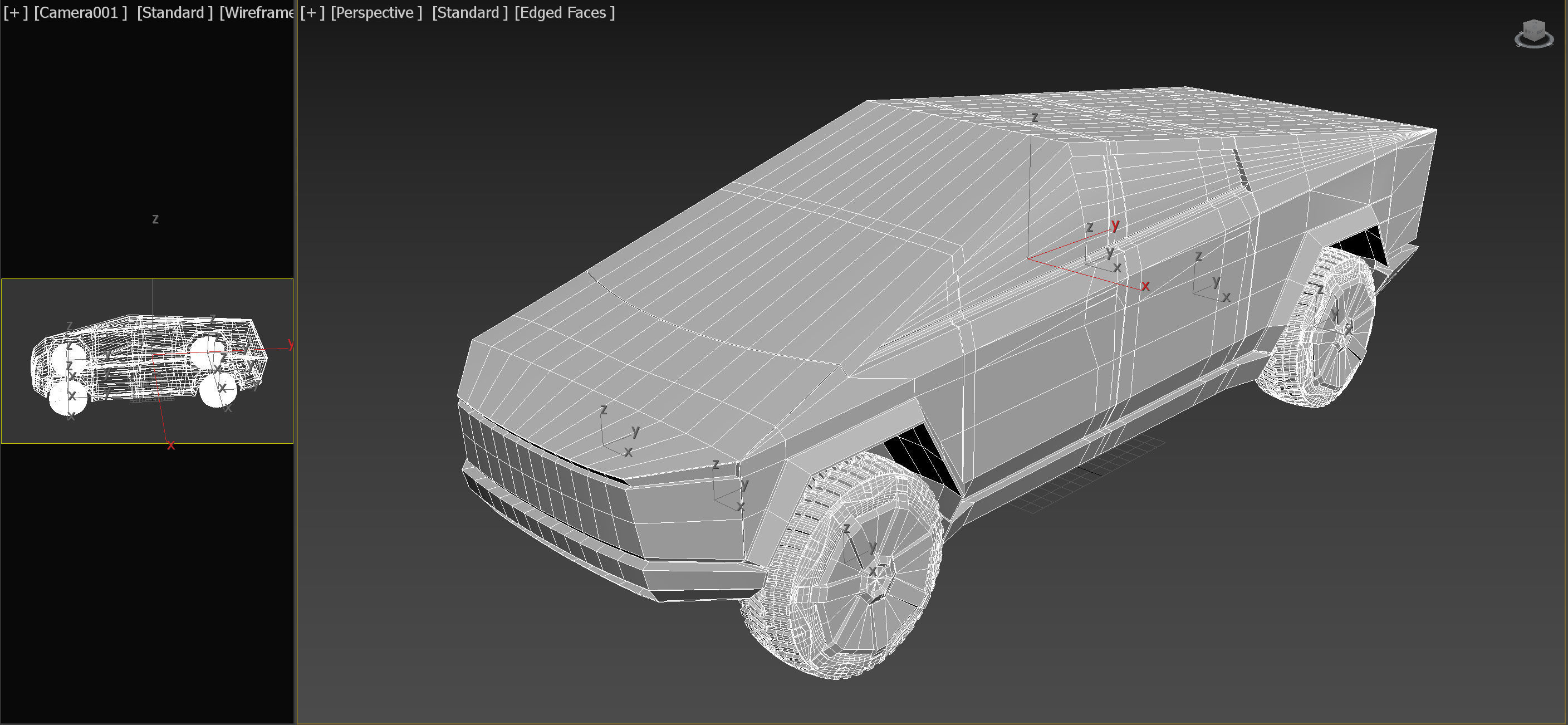 3D model Cybertruck PBR futuristic electric vehicle VR / AR / low-poly ...