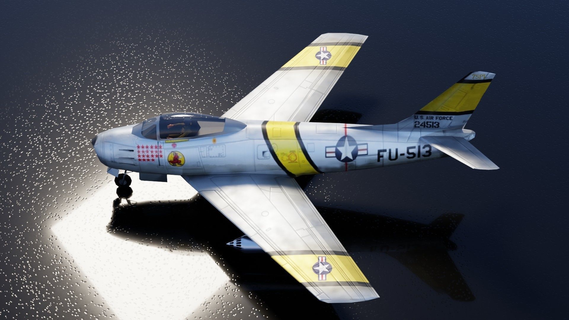 3D model North American F-86 Sabre VR / AR / low-poly | CGTrader