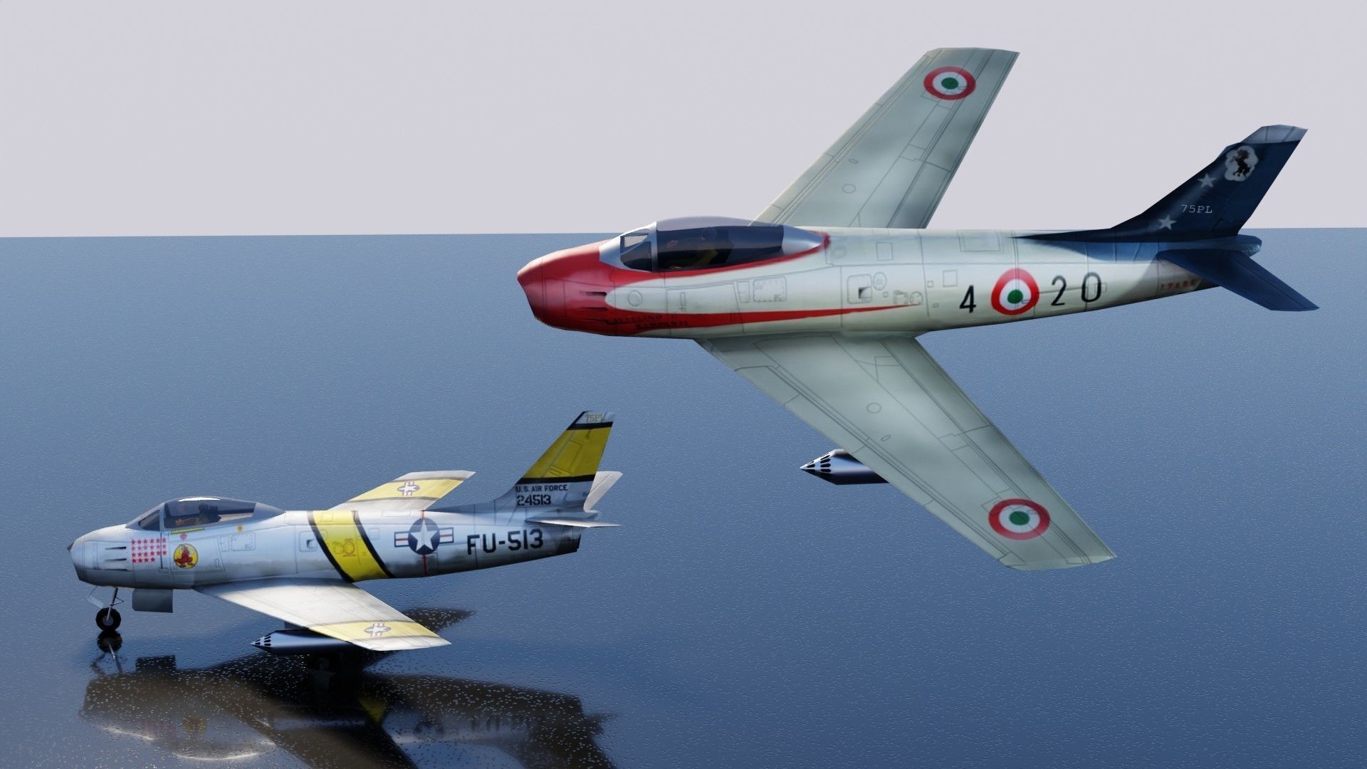 3D model North American F-86 Sabre VR / AR / low-poly | CGTrader