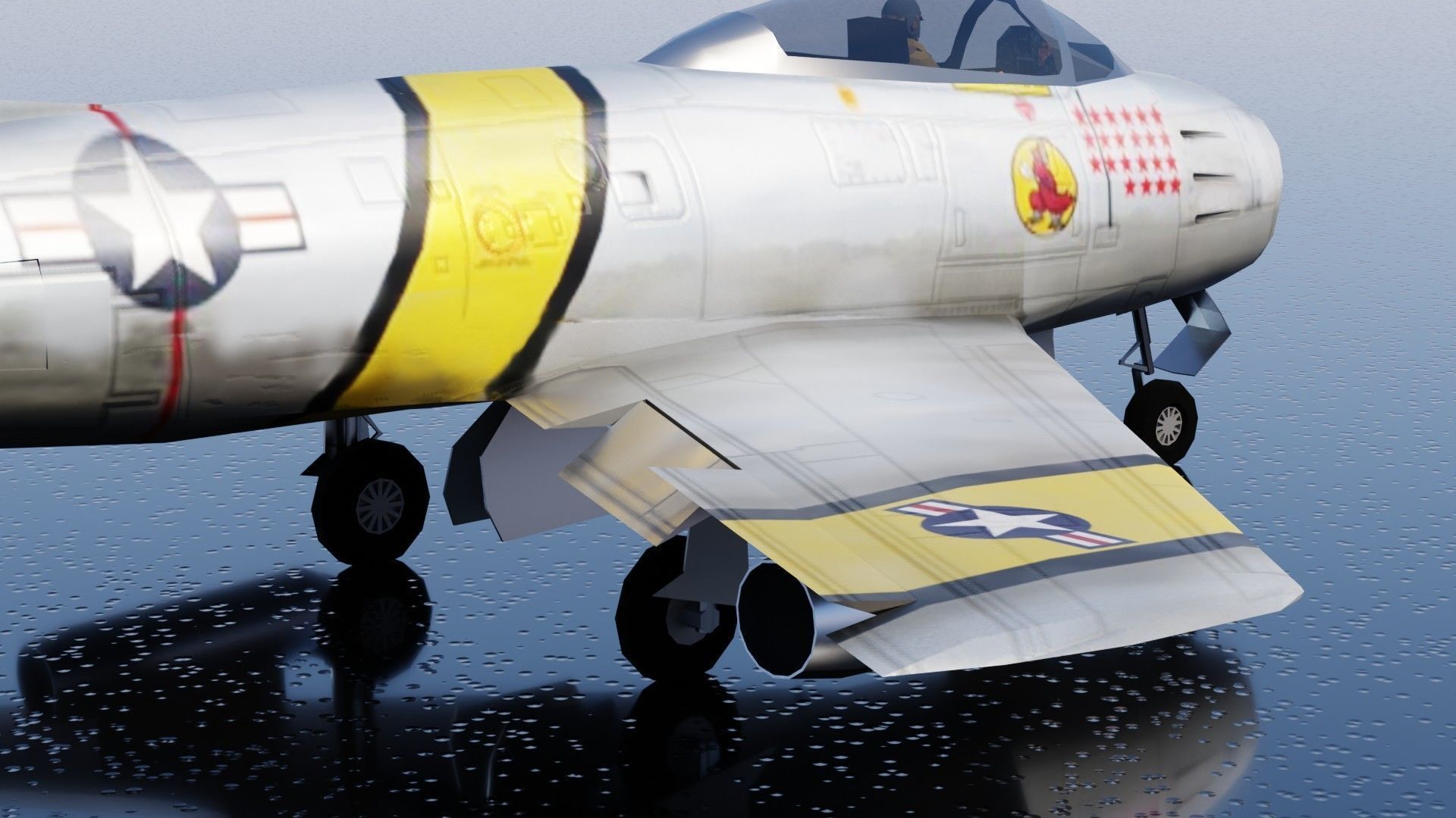 3D model North American F-86 Sabre VR / AR / low-poly | CGTrader