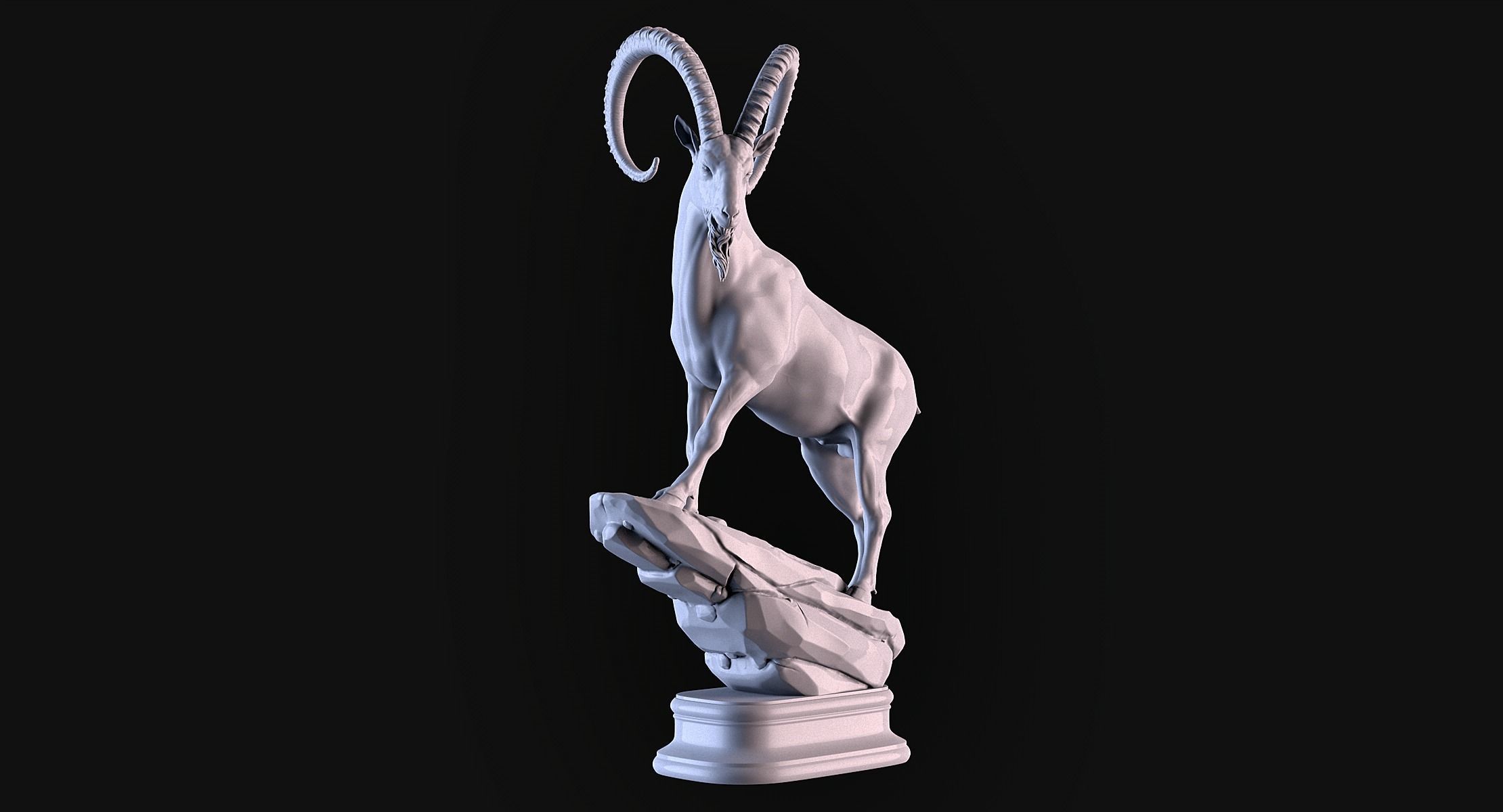 Ibex Statue 3D model 3D printable | CGTrader