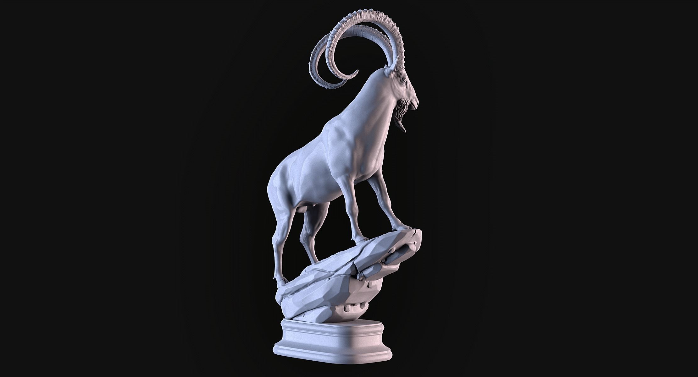Ibex Statue 3D model 3D printable | CGTrader