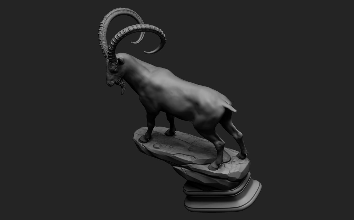 Ibex Statue 3D model 3D printable | CGTrader