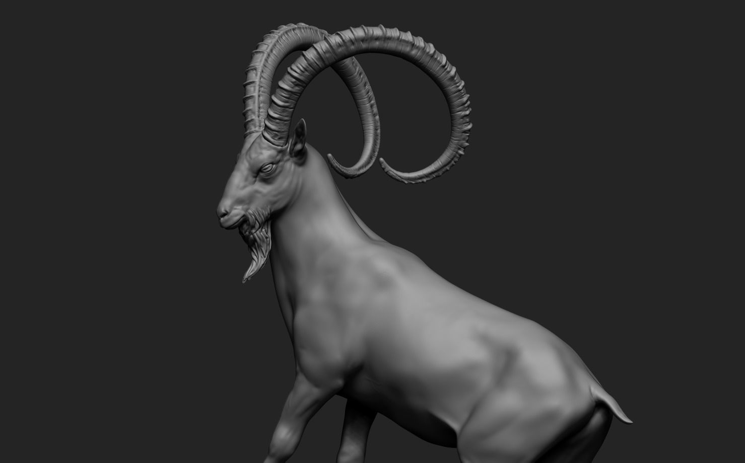 Ibex Statue 3D model 3D printable | CGTrader
