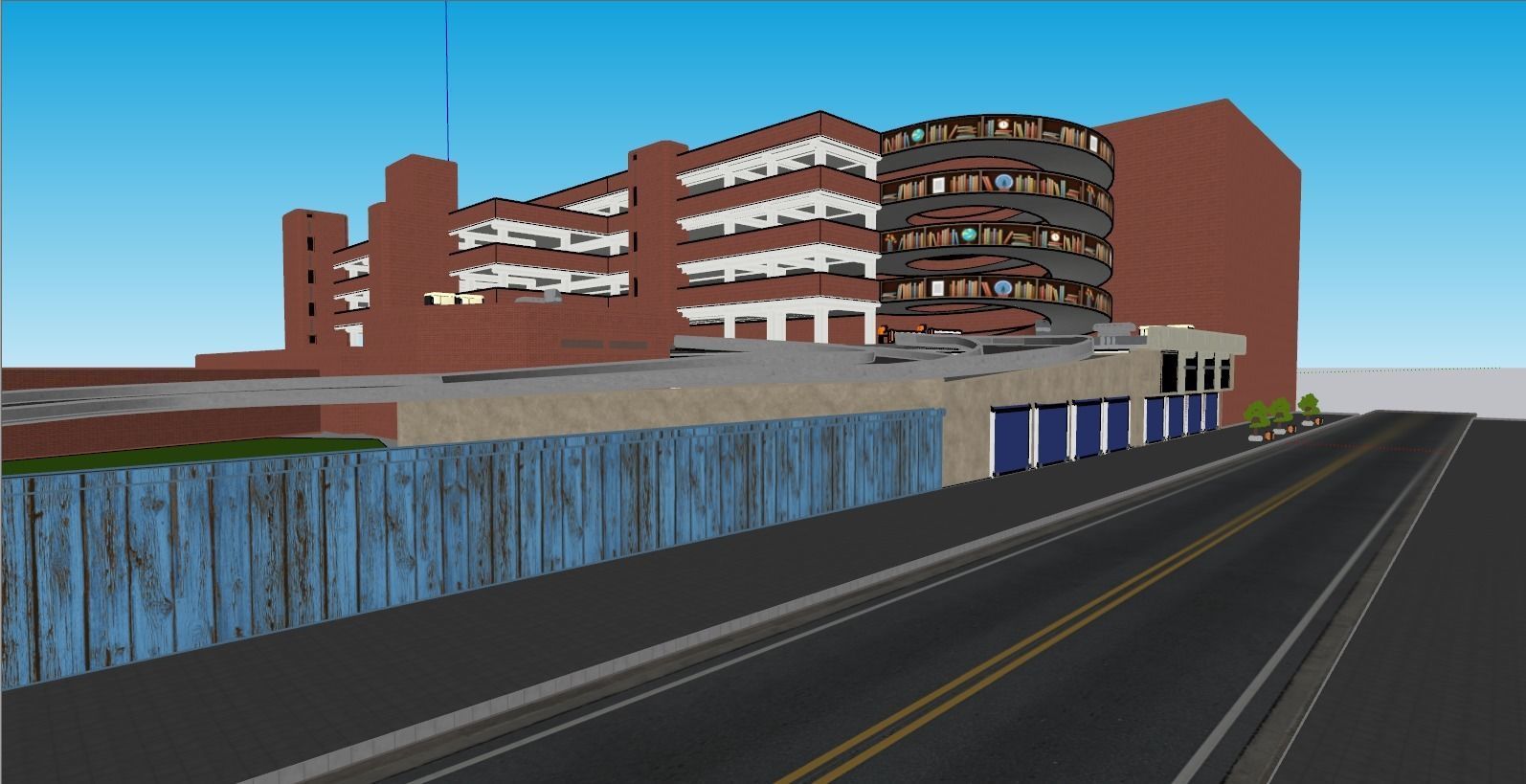 Library parking lot 3D model | CGTrader