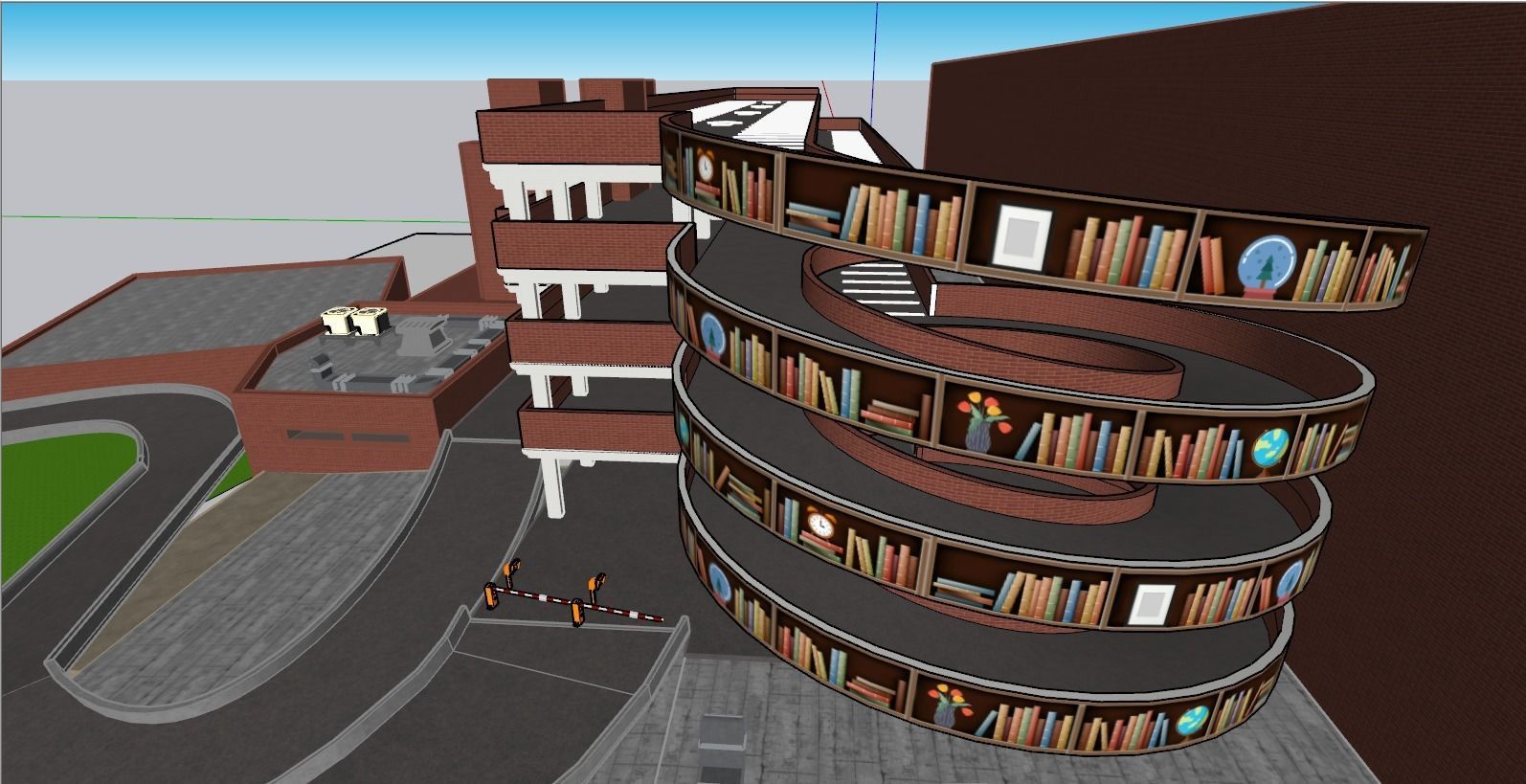 Library parking lot 3D model | CGTrader