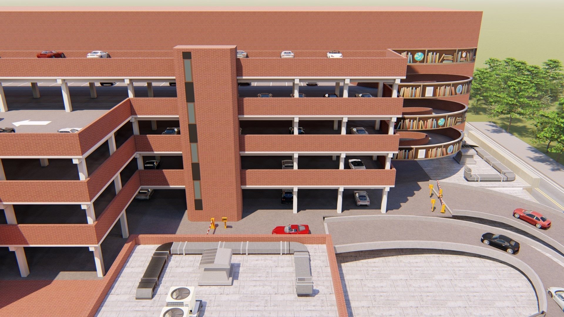 Library parking lot 3D model | CGTrader