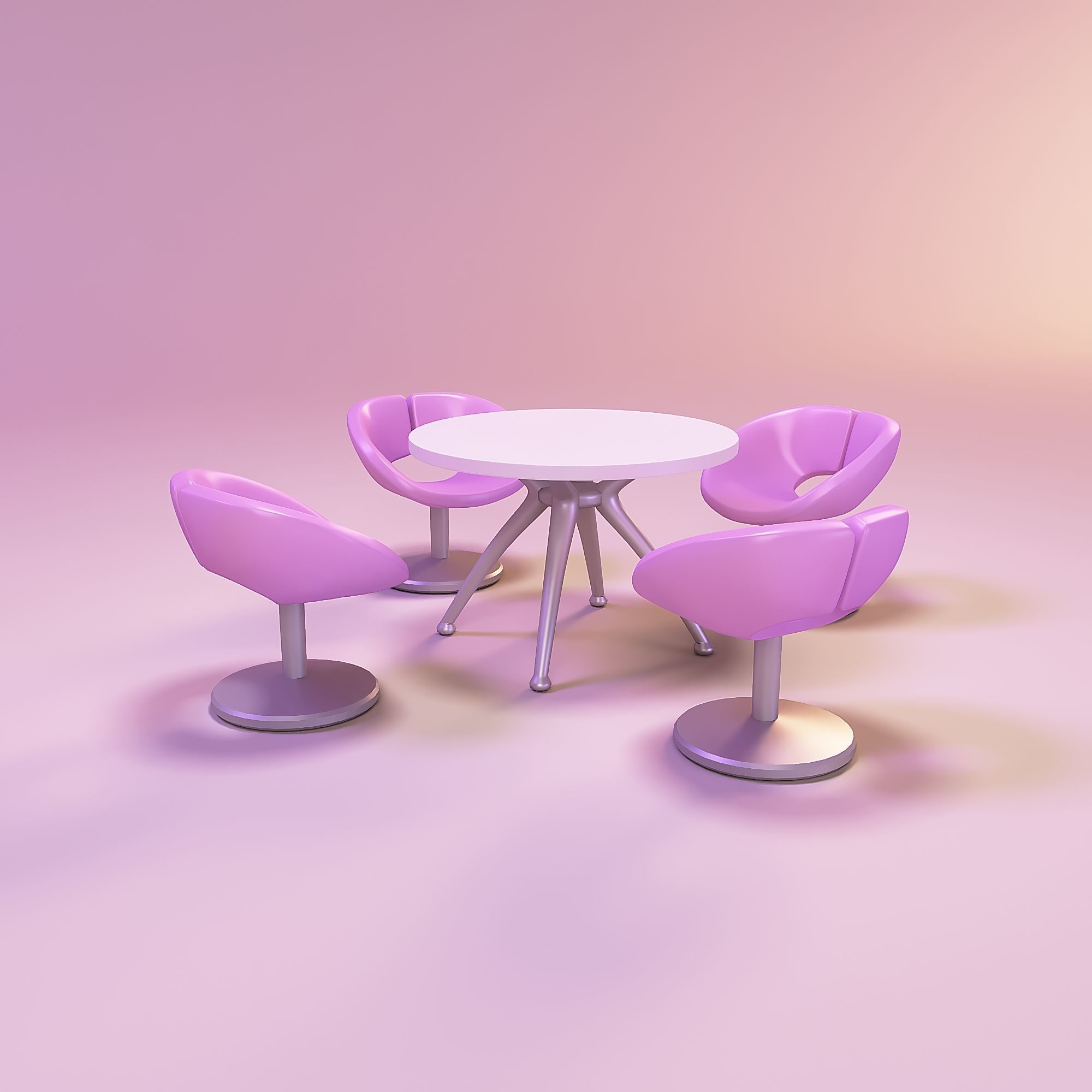 Table and chairs 3d printed stl files 3D model 3D printable | CGTrader