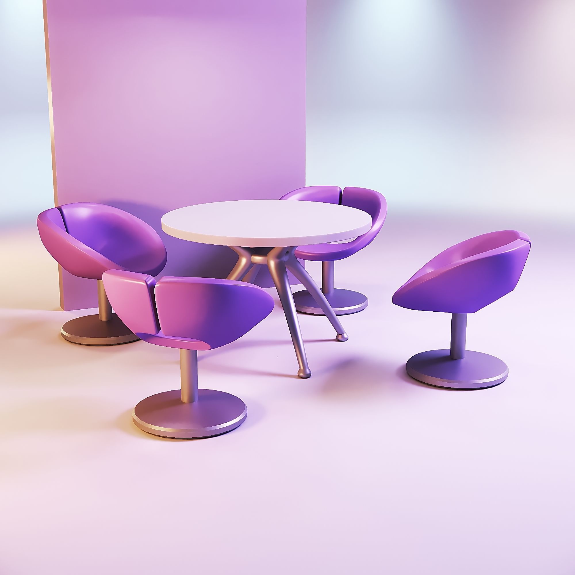 Table and chairs 3d printed stl files 3D model 3D printable | CGTrader