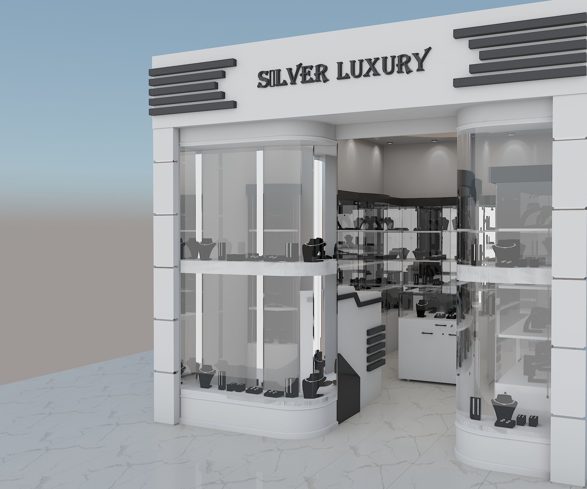 silver luxury 3D model | CGTrader