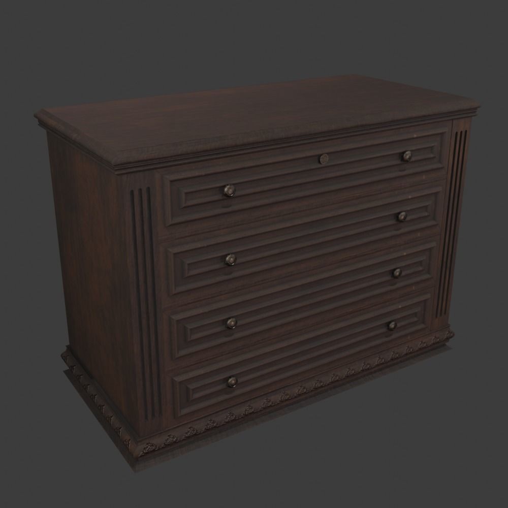 Old chest of drawers free VR / AR / low-poly 3D model | CGTrader