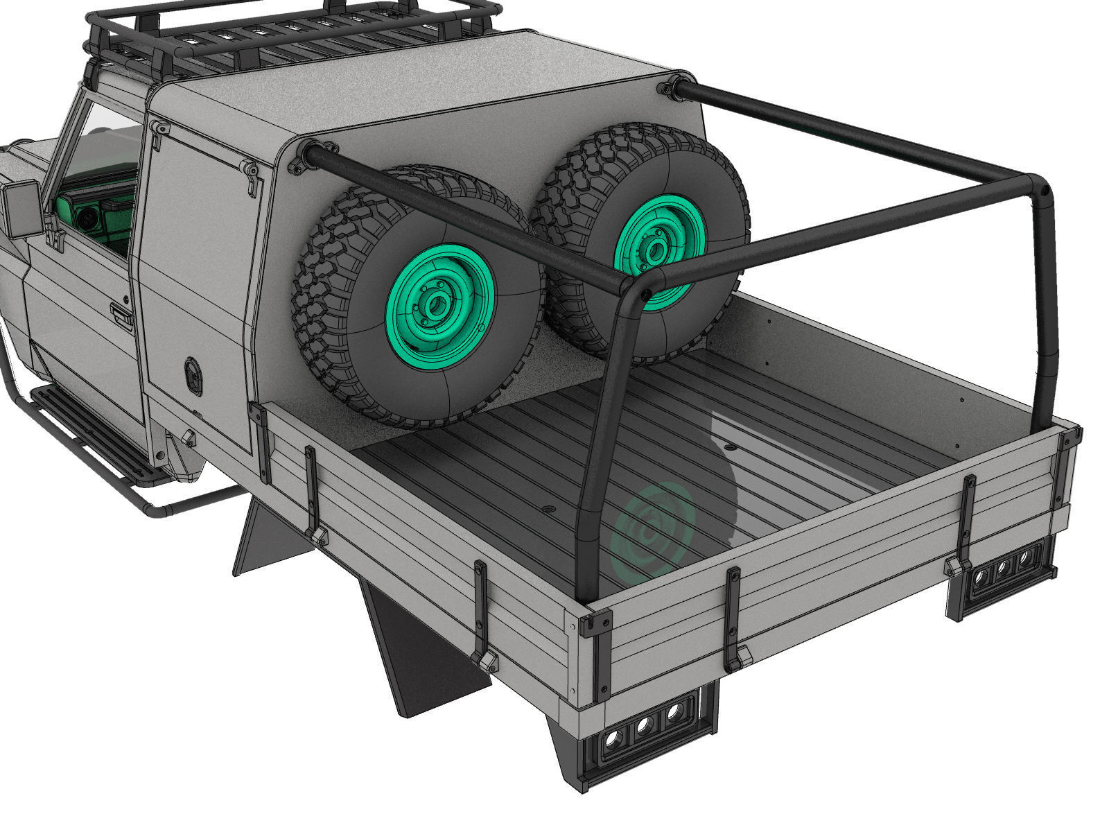 TOYOTA LAND CRUISER LC 75 OFF ROAD RC BODY FOR 1 TO 10 SCALE 3D model ...