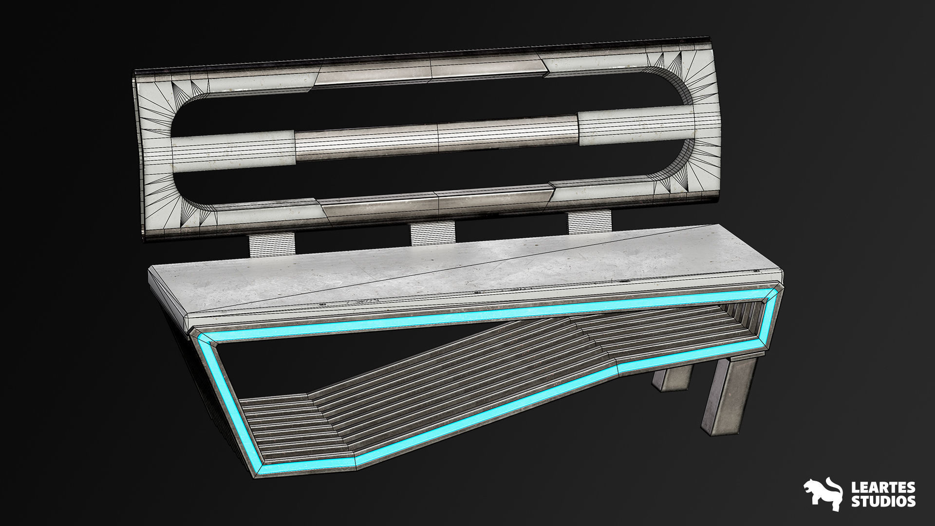 3D model Cyberpunk Benches VR / AR / low-poly | CGTrader