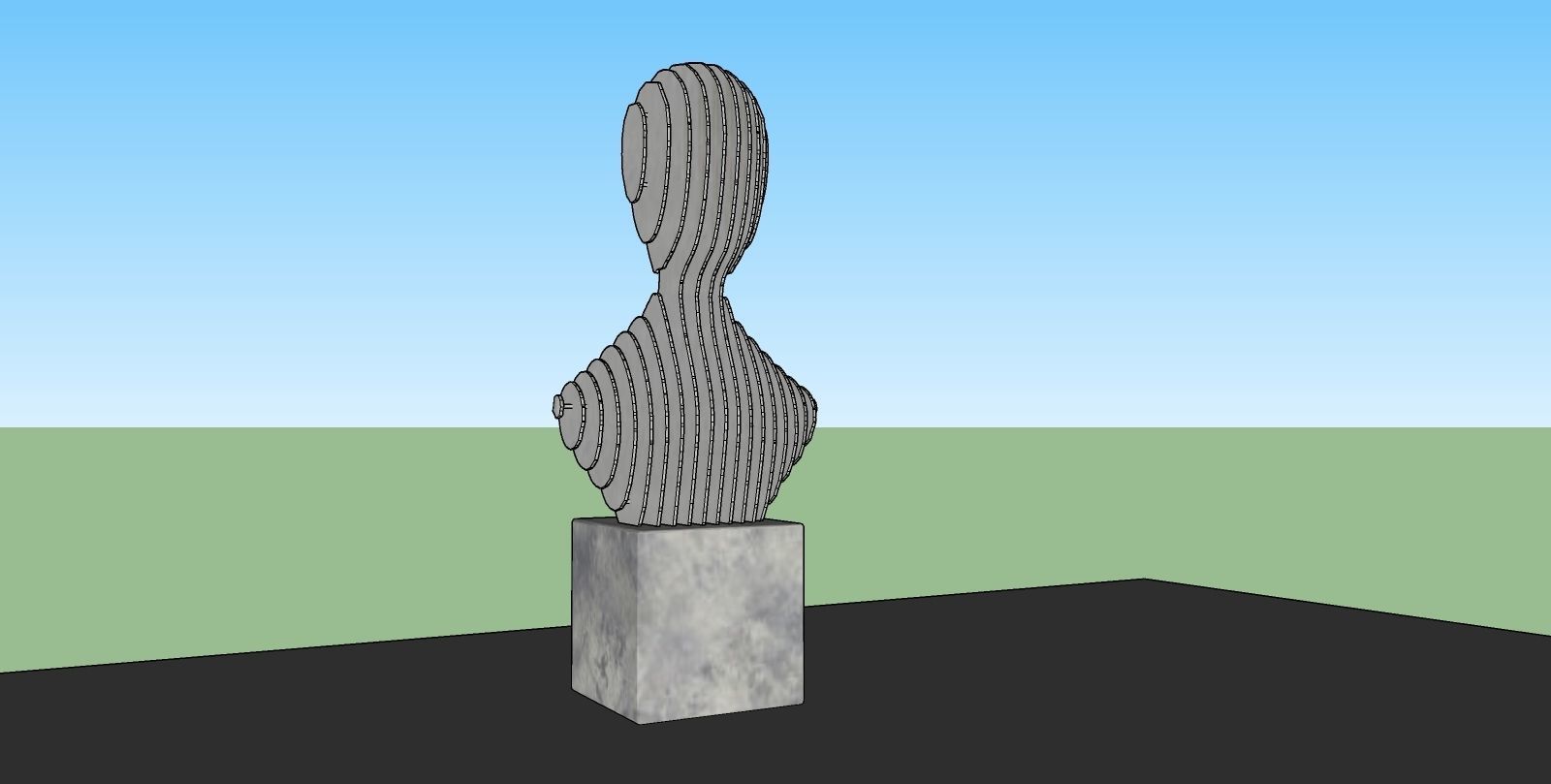 Man Abstract metal Sculpture 3D model | CGTrader