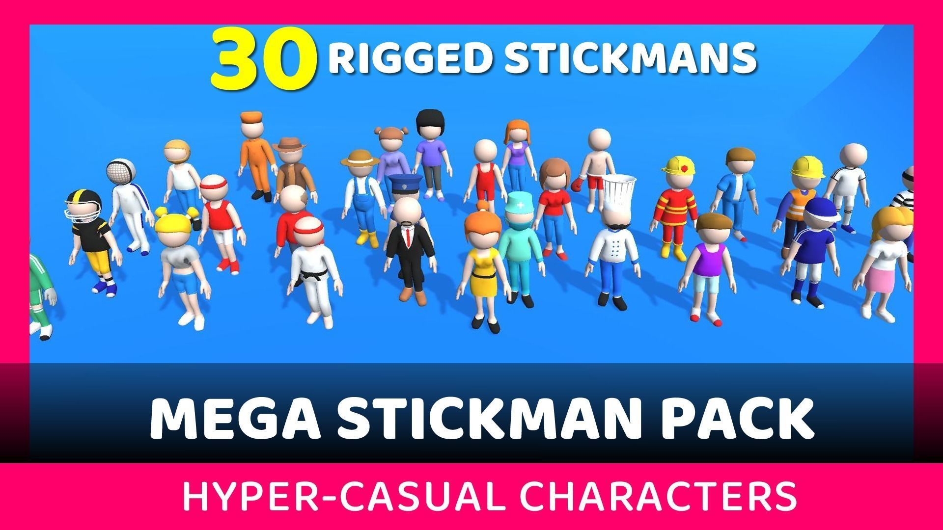 3D model Lowpoly Stickman Characters HyperCasual Jobs - Sports-Boy ...