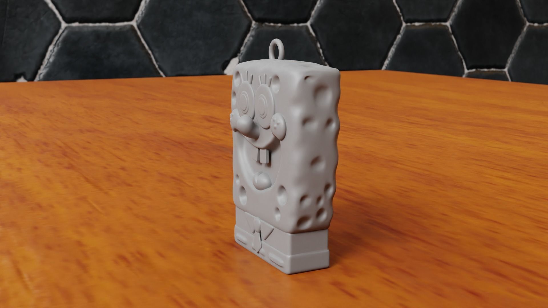 SpongeBob Keychain 3D model 3D printable | CGTrader