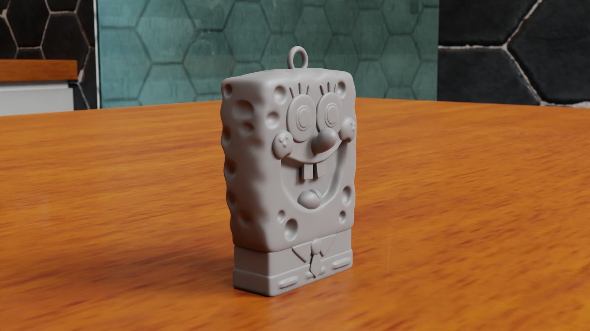 SpongeBob Keychain 3D model 3D printable | CGTrader