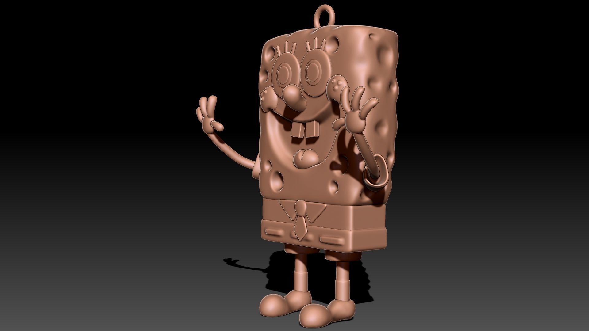 SpongeBob Keychain 3D model 3D printable | CGTrader