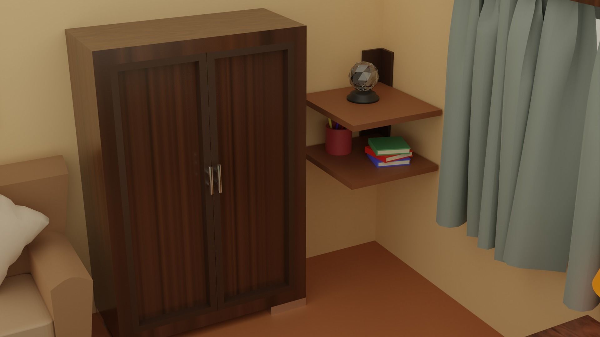 3D model Modular Bedroom scene VR / AR / low-poly | CGTrader