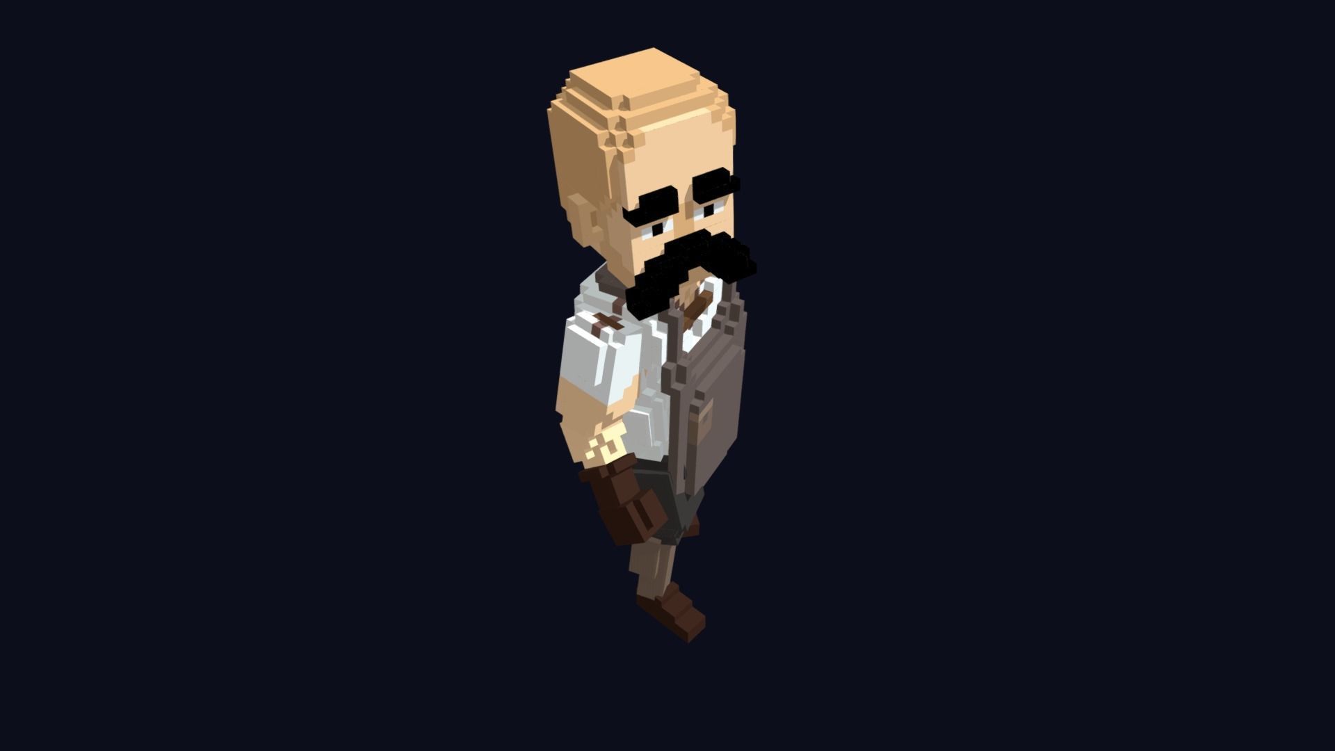 3D model Blacksmith Character - 3D Voxel Low Poly Model VR / AR / low ...